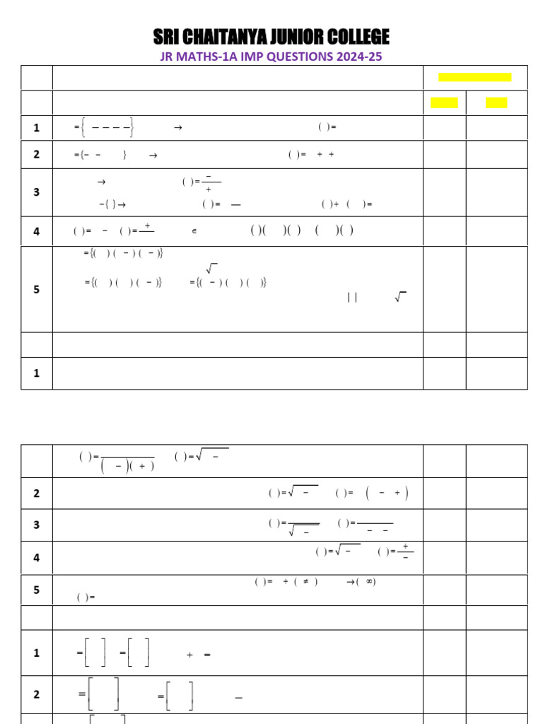 MATHS-1A IMP QUESTIONS 2024-25 - Final | PDF | Trigonometric Functions | Line (Geometry)