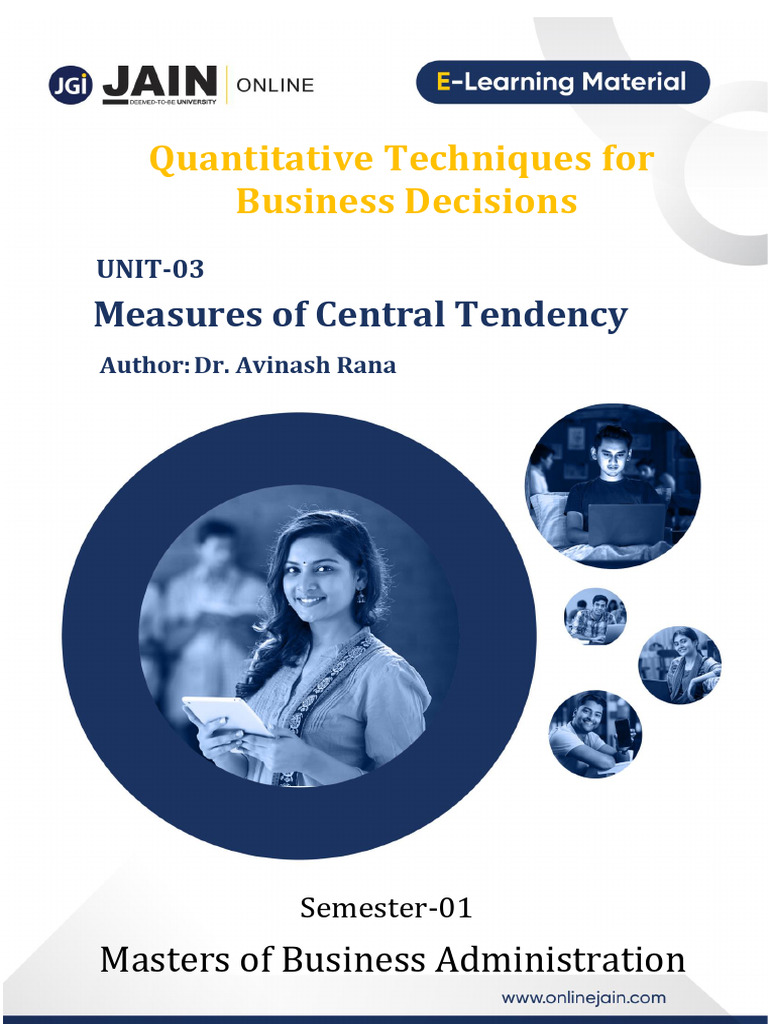 MBA - U3 - Quantitative Techniques For Business Decisions | PDF | Mean ...