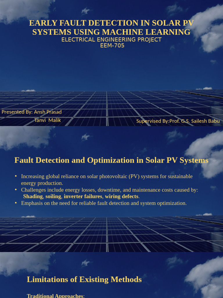 Early Fault Detection In Solar Pv Systems Using Pdf Photovoltaic