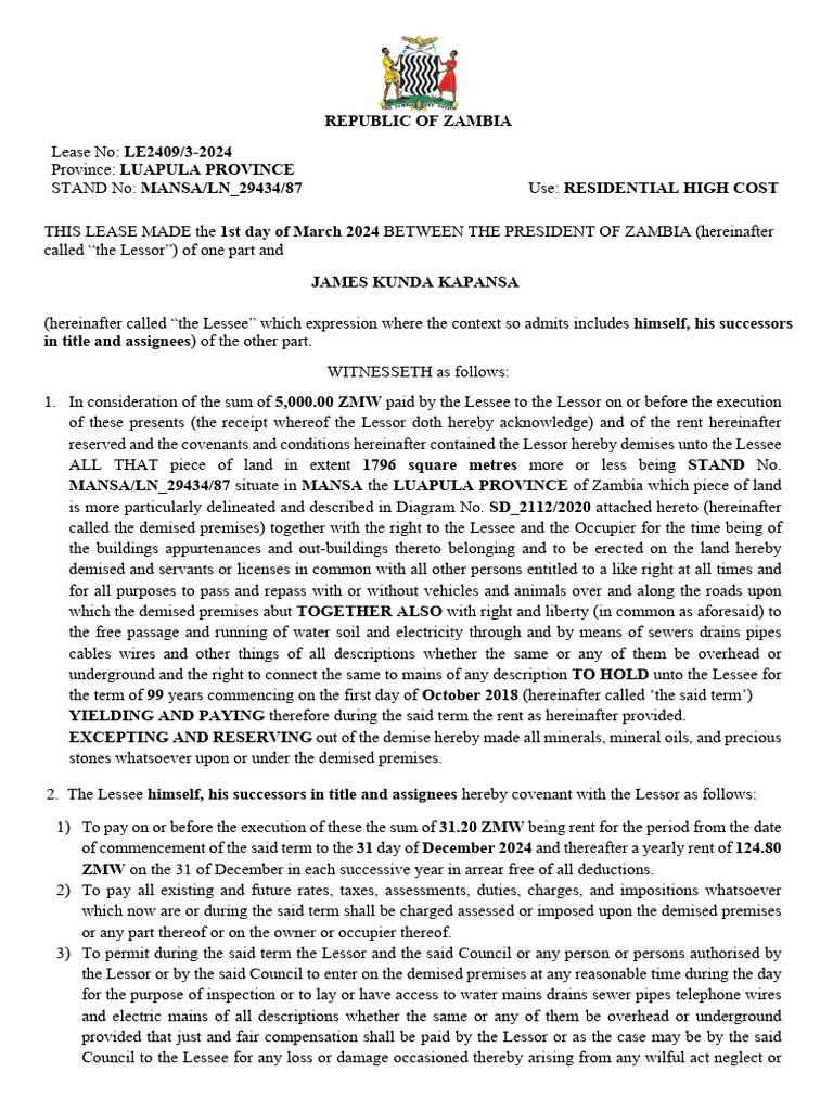 MLNR I 1271218 2 2024 Lease Agreement | PDF | Lease | Civil Law (Common Law)