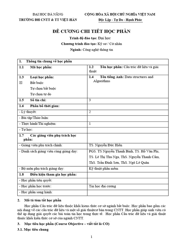 Syllabus-Data Structures & Algorithms-2022 | PDF