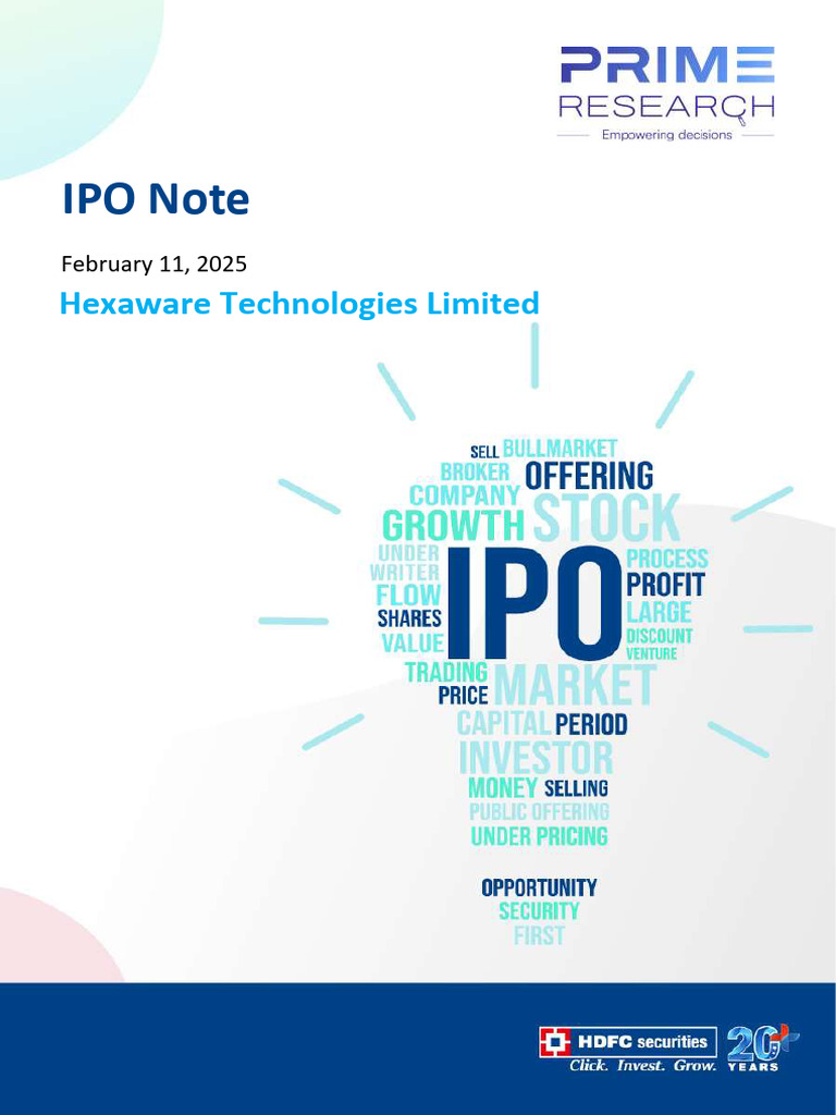 Hexaware Technologies Limited IPO Note-202502111556213822282 | PDF | Cloud Computing | Internet ...