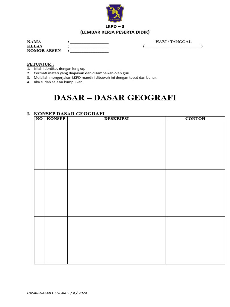 LKPD DASAR GEOGRAFI Pert-3 | PDF