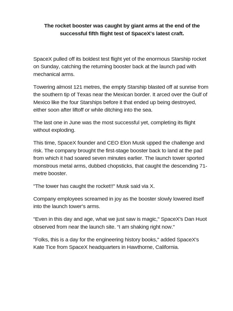 Science- SpaceX | PDF