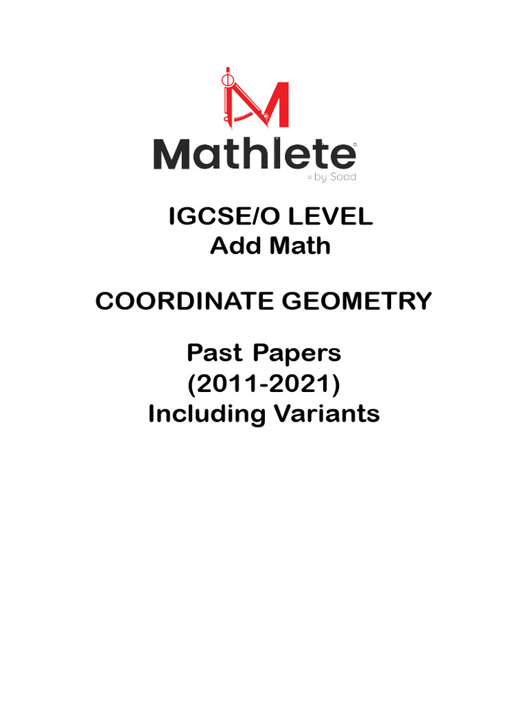 Coordinate Geometry (Unsolved) | PDF | Line (Geometry) | Perpendicular