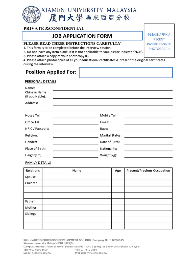1. Job Application Form 2019 | PDF | Background Check | Employment