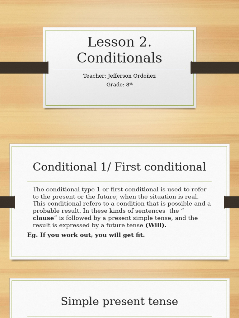 Lesson 2. First Conditional | PDF | Language Mechanics | Grammar