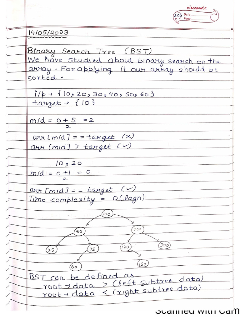 BST Notes HandwrittenNotes | PDF