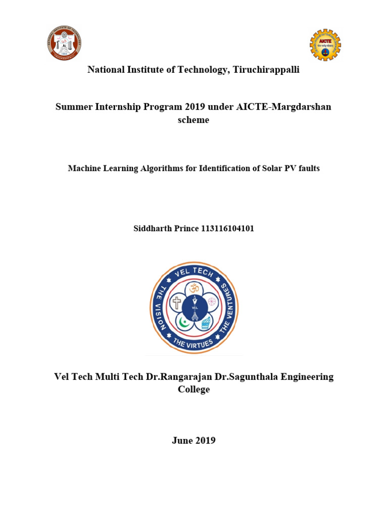 Internship Final Report NITT | PDF | Photovoltaic System | Photovoltaics