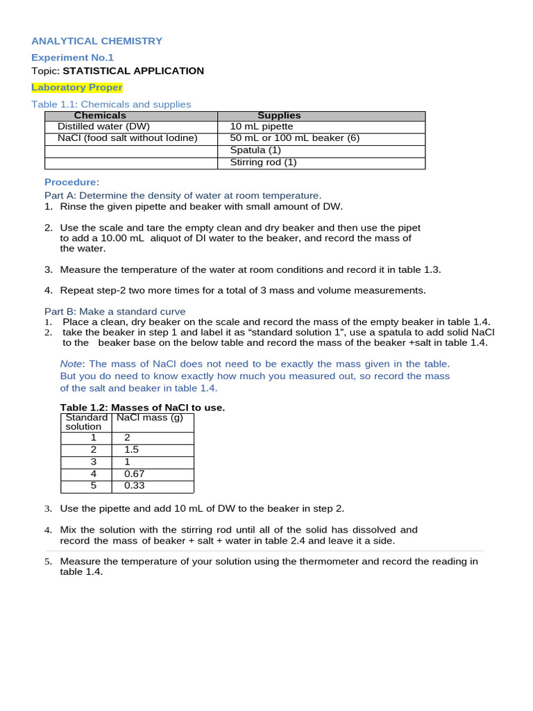Expt.1-Statistical-Application | PDF | Density | Volume