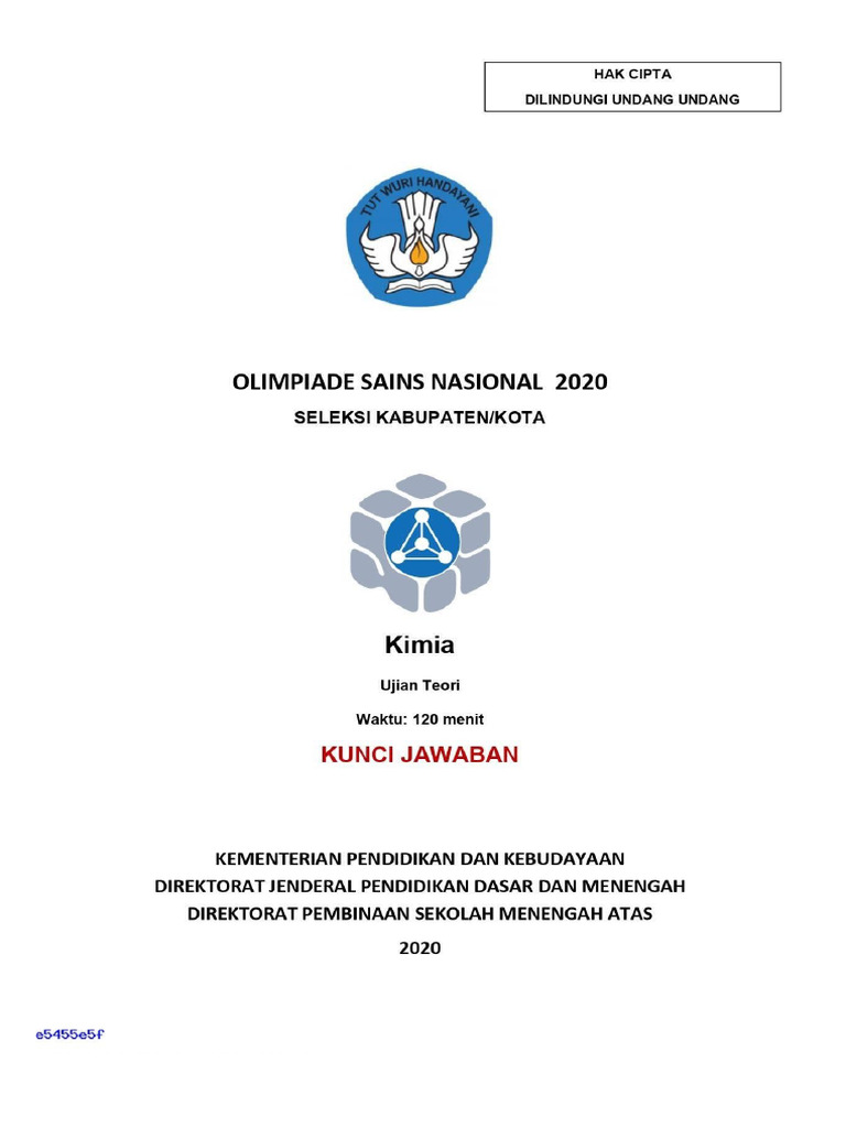 Soal Dan Kunci KSN-K KIMIA SMA 2020 (Belajarsam - Com) | PDF