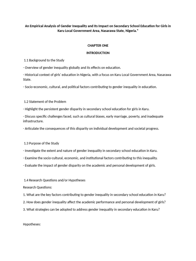 Gender Inequality in Karu Education Analysis | PDF | Statistics ...