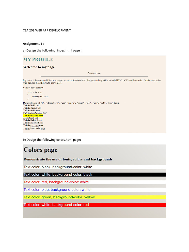 Web App Development Exercise 1 | PDF