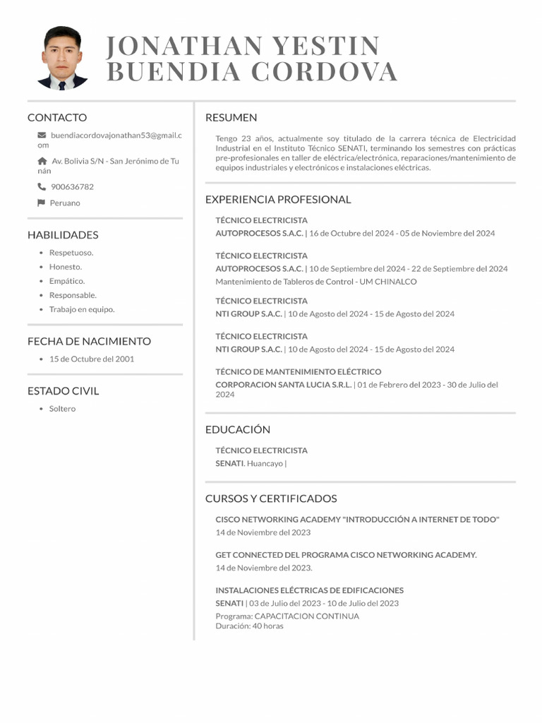 CV - Jonathan Buendia | PDF | Aplicaciones de la criptografía | Gobierno y personalidad