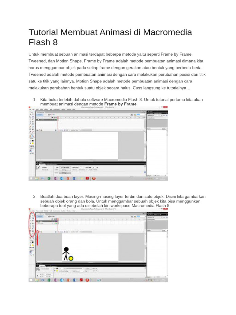 Tutorial Membuat Animasi Di Macromedia Flash 8 | PDF