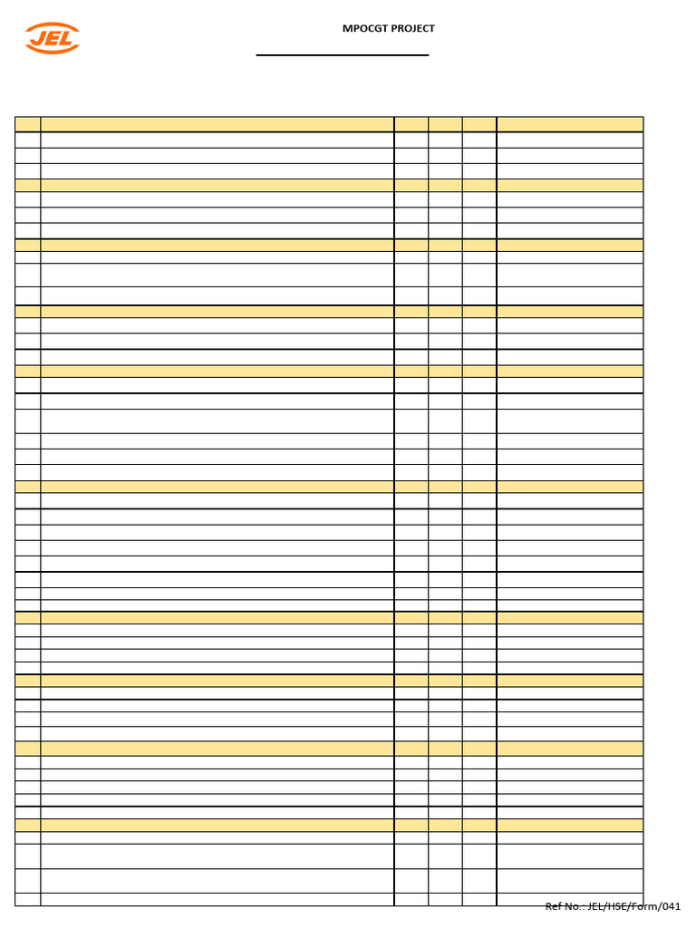 Daily HSE Inspection Checklist Template | PDF | Forklift | Dangerous Goods