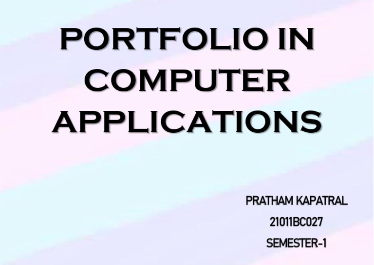 Portfolio Cover | PDF