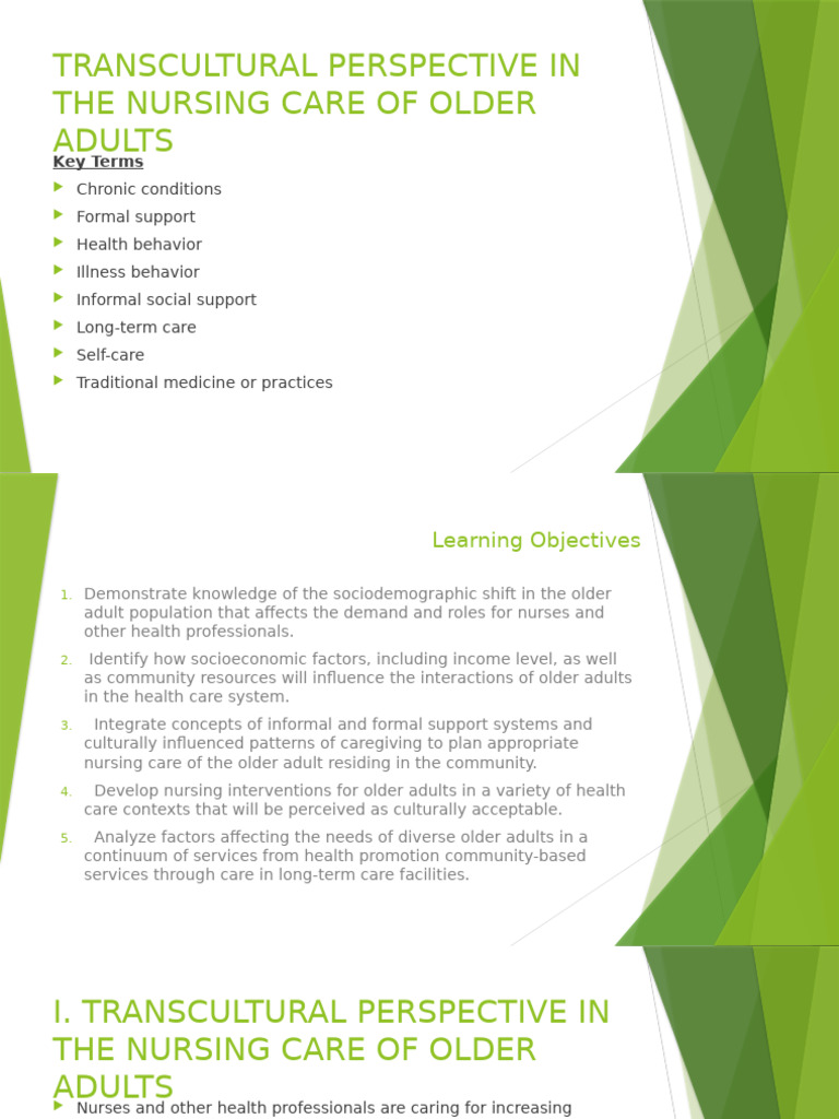 Transcultural Perspective in The Nursing Care of Older Adults 4 | PDF ...