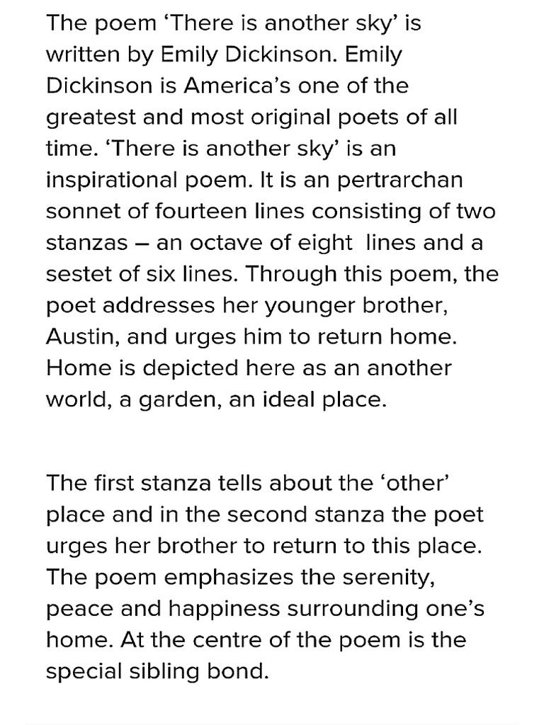 Appreciation of There Is Another Sky | PDF