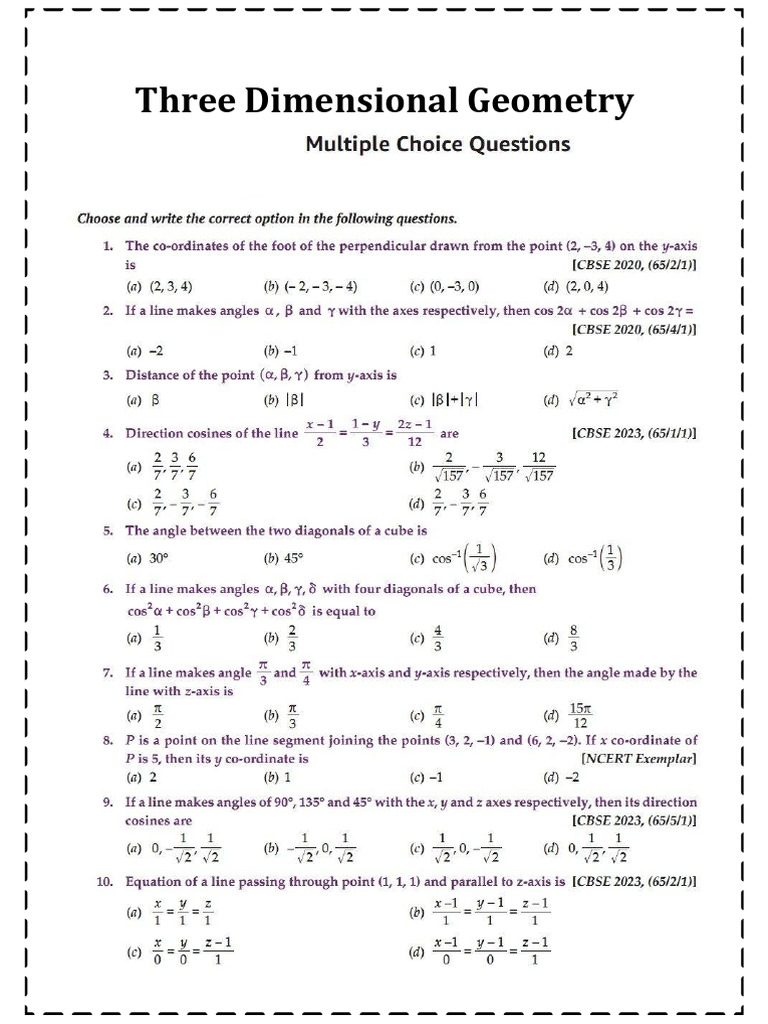 Understanding Three Dimensional Geometry | PDF