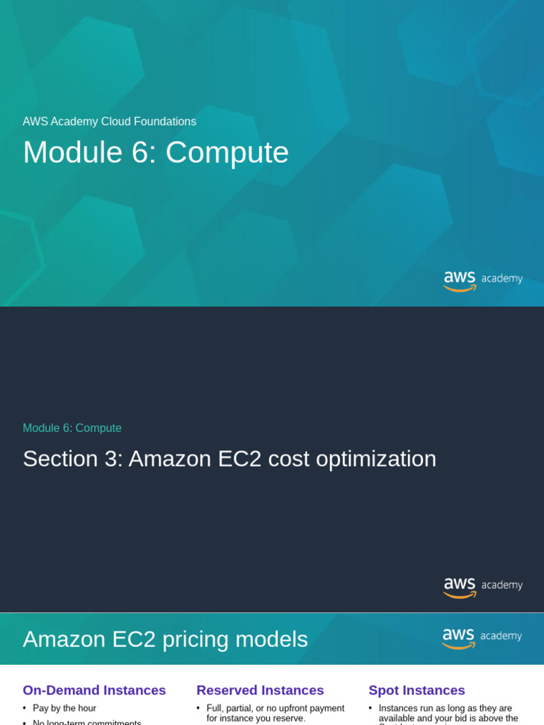 Week 7 - AcademyCloudFoundations_Module_06 - Compute | PDF | Amazon Web Services | Computing