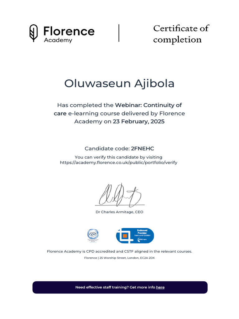 Certificate_Florence | PDF