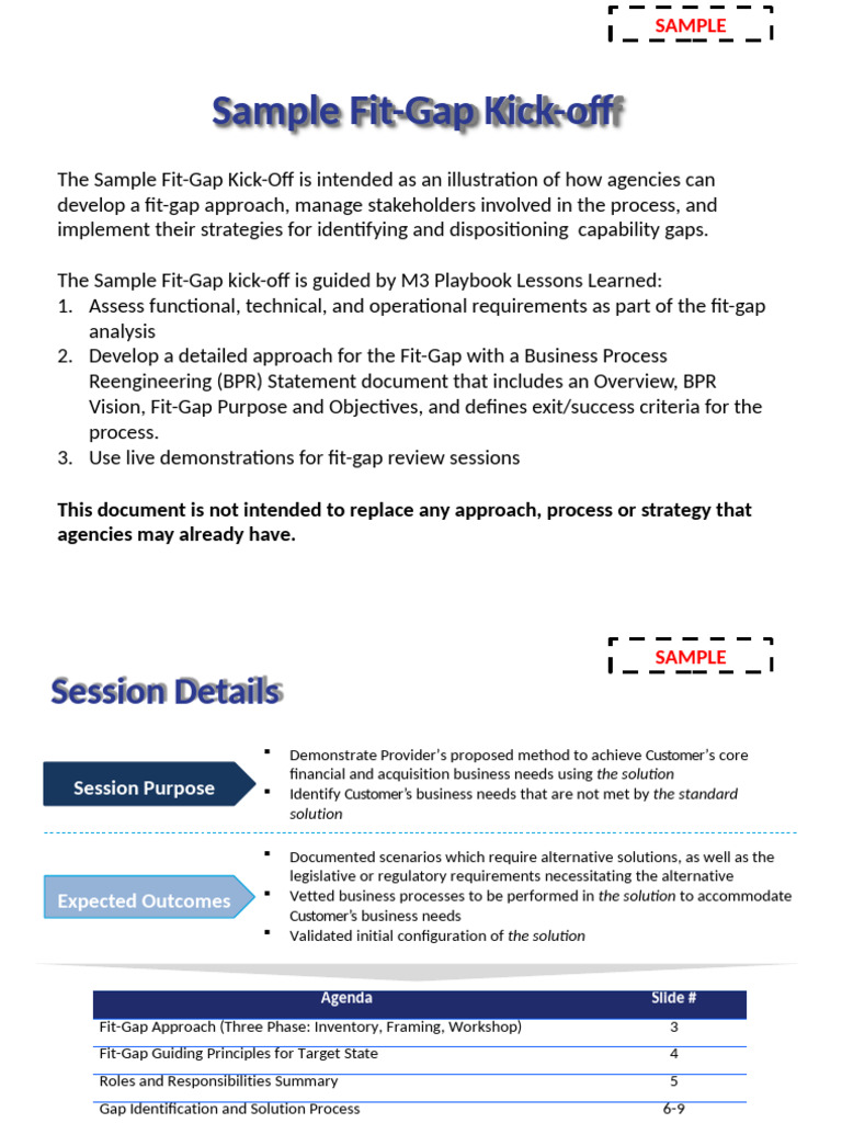 Sample Fit Gap Kick Off 1 | PDF | Business