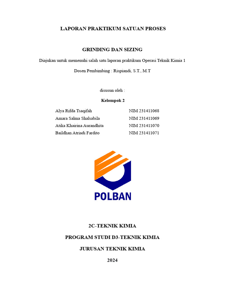 Laprak Grinding and Sizing | PDF