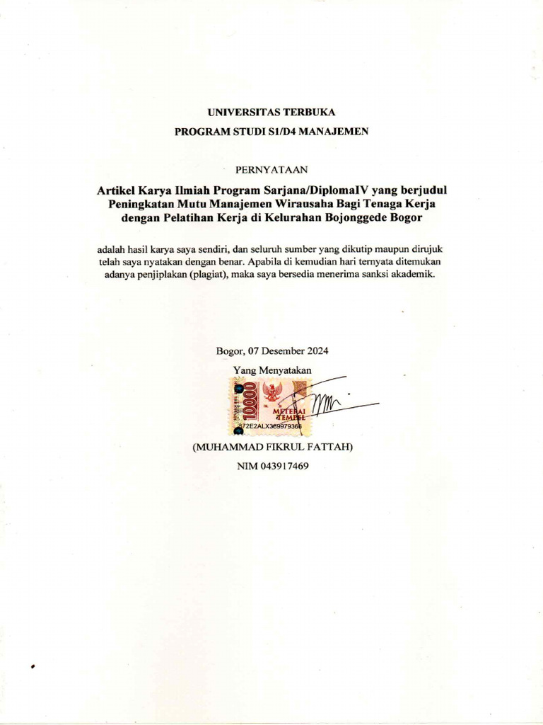 Lembar Bebas Plagiasi | PDF