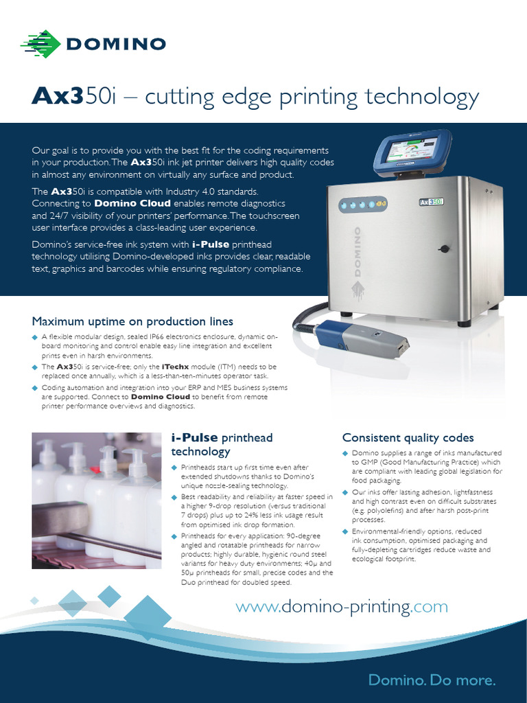Ax350i Inkjet Printer Features | PDF | Printer (Computing) | Cloud ...