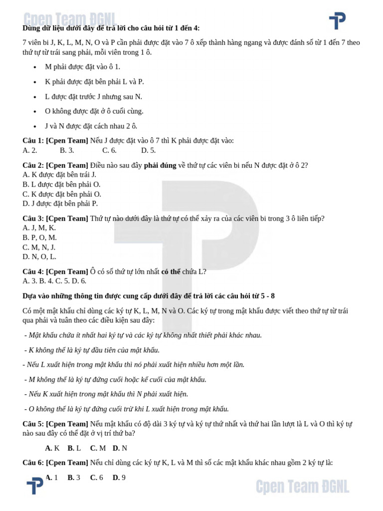 Luyen de TDL - PTSL 3 | PDF