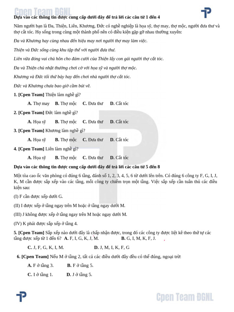 Luyen de TDL - PTSL 1 | PDF