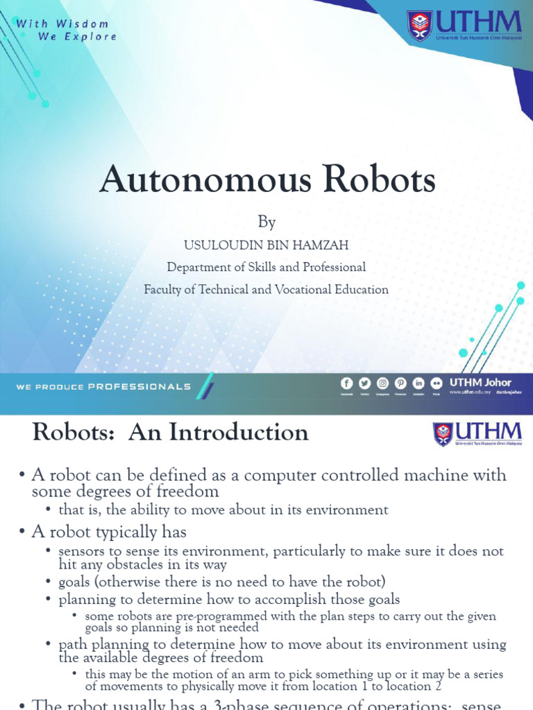 CHAPTER 03 AUTONOMOUS ROBOTS | PDF | Robot | Robotics