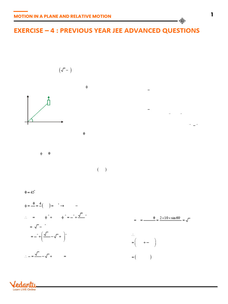 JEE Advanced Motion and Relative Motion Questions | PDF | Acceleration | Velocity