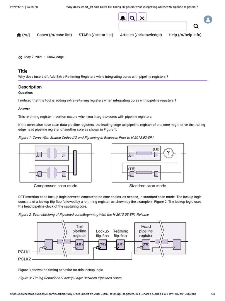 Why Does Insertdft Add Extra Re Timing Registers While Integrating Cores With Pipeline