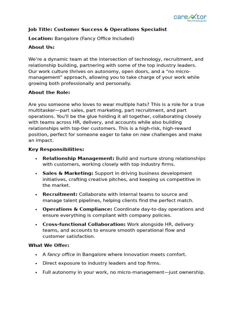 JD_Careator Technologies (1) | PDF