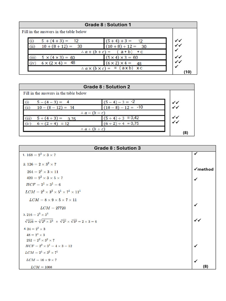 Grade 8 Solutions Overview | PDF