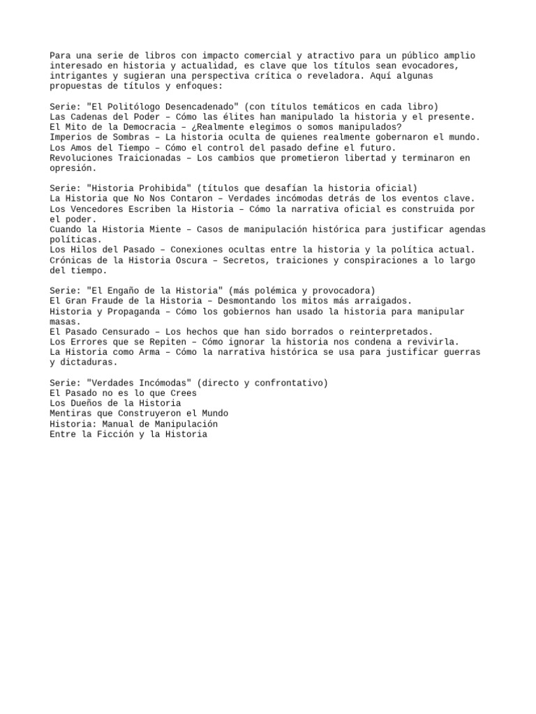 Nombres para Series de Libros de No Ficcion | PDF