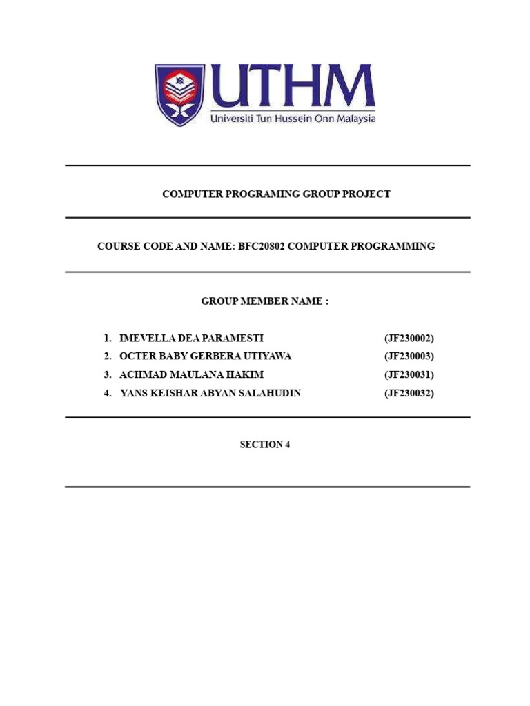 Computer Programming Report | PDF | Mechanical Engineering
