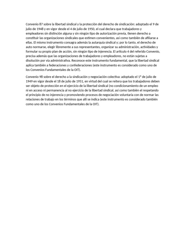 Convenio 87 | PDF