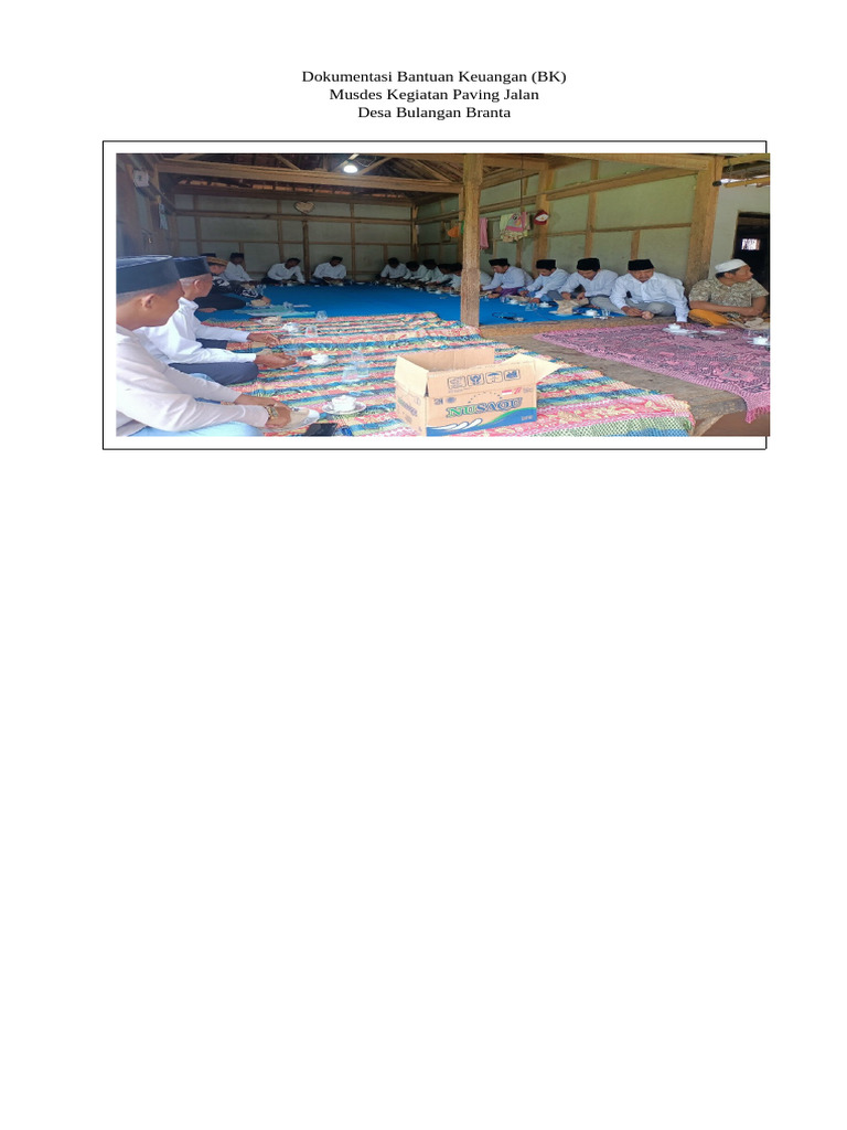Dokumentasi BK Paving Jalan Bulangan Branta | PDF