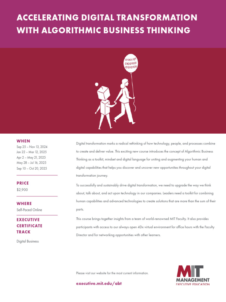 Accelerating Digital Transformation W Algorithmic Business Thinking ...