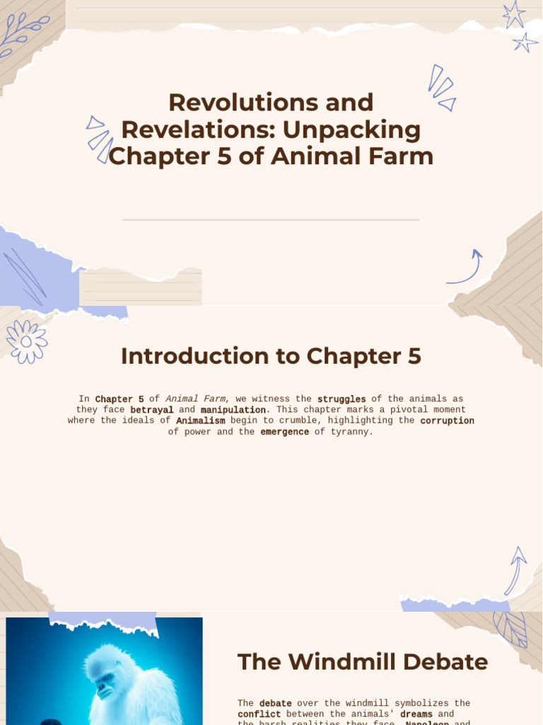 Slidesgo Revolutions and Revelations Unpacking Chapter 5 of Animal Farm ...