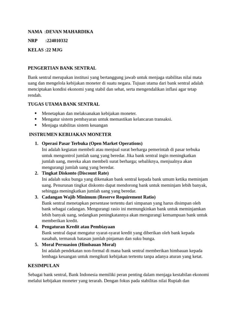 Tugas Resume MJ Perbankan | PDF