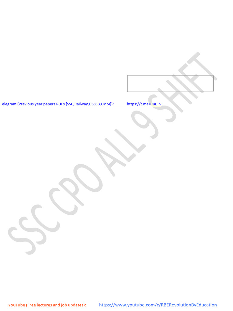 SSC CPO ALL 9 Shifts of 2022 (Questions With Correct Answers) Retake ...