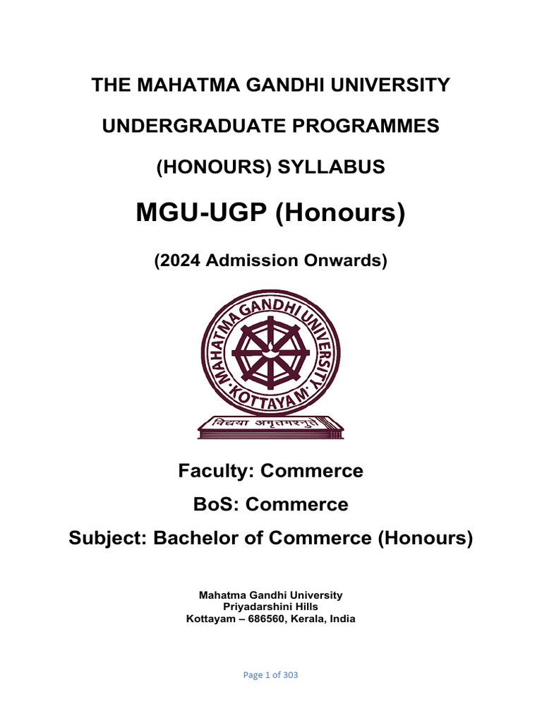 Commerce Honours MGU | PDF | Entrepreneurship | Interest