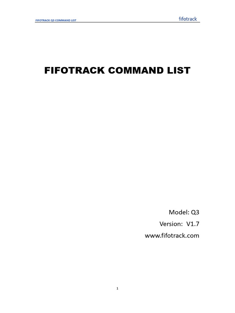 Fifotrack Q3 Command List V1.7 | PDF | General Packet Radio Service ...