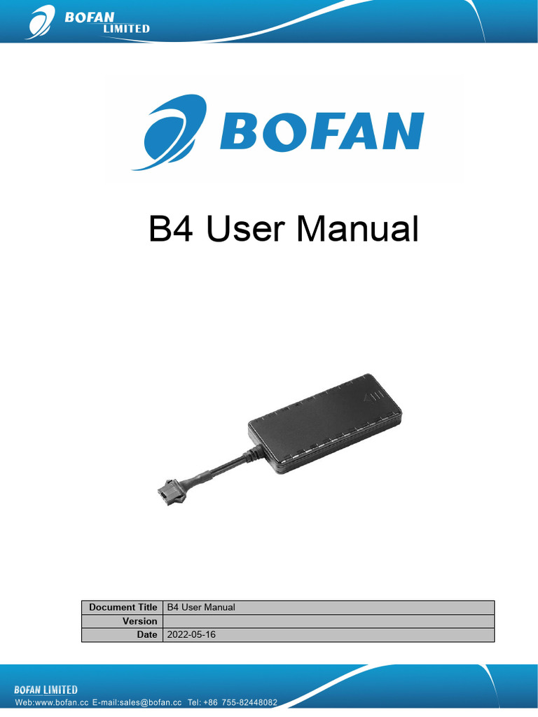 B4 GPS Tracker User Manual | PDF | Relay | Manufactured Goods