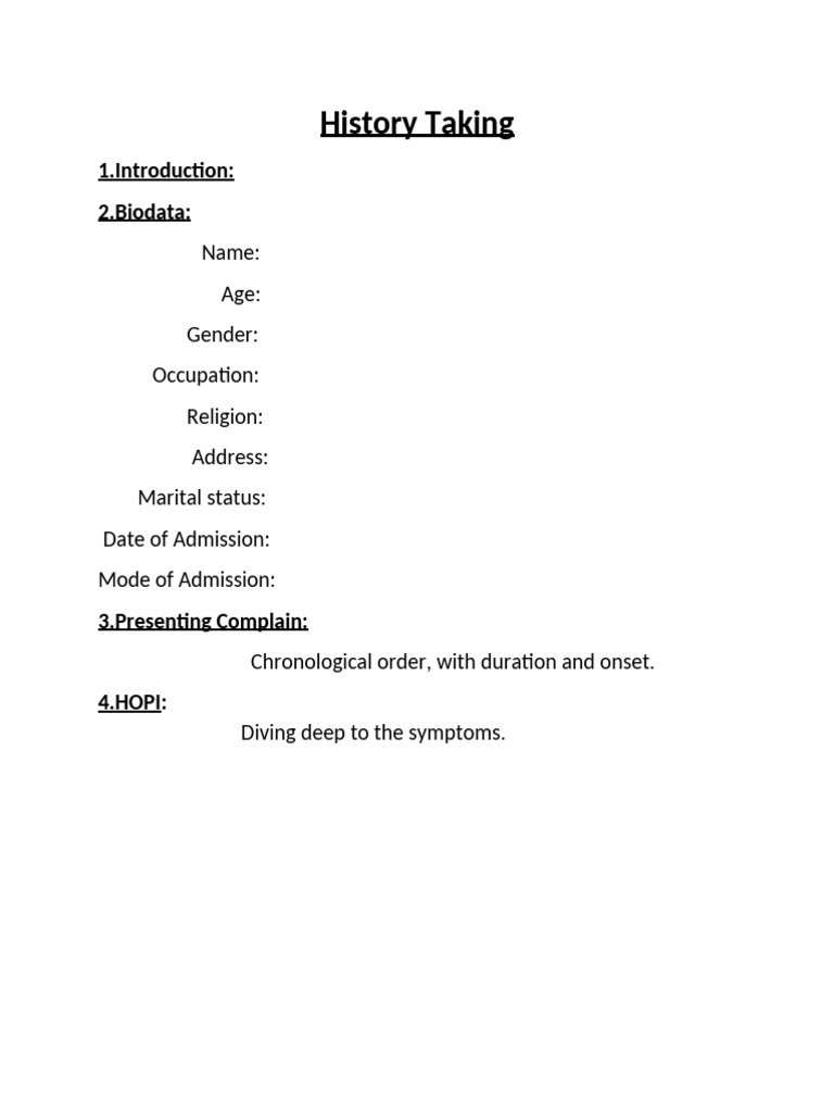 Comprehensive Guide to History Taking | PDF