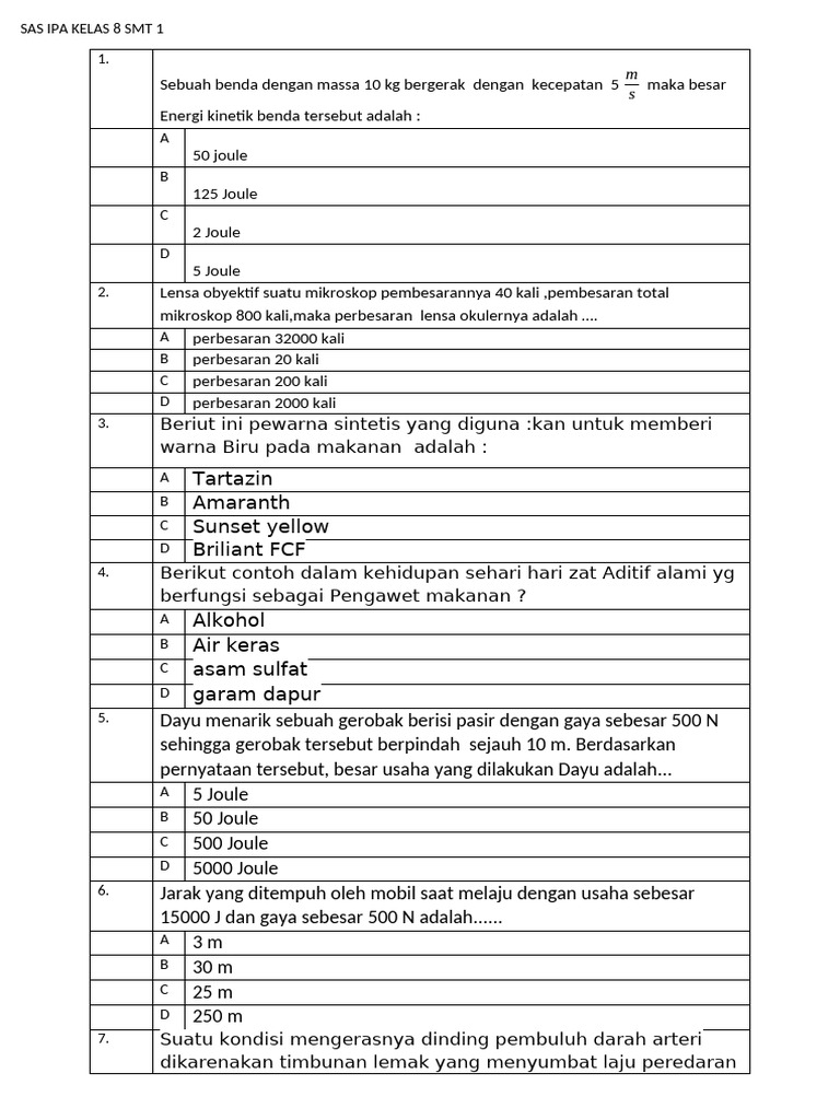 SAS IPA KELAS 8 SMT 1-BENTUK FINISH | PDF
